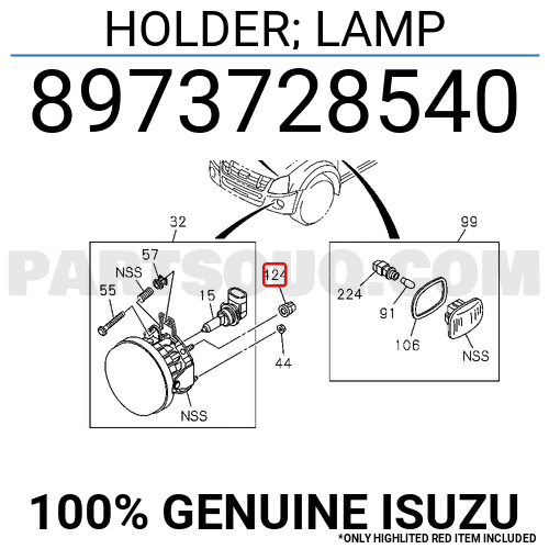 HOLDER; LAMP 8973728540 | Isuzu Parts | PartSouq