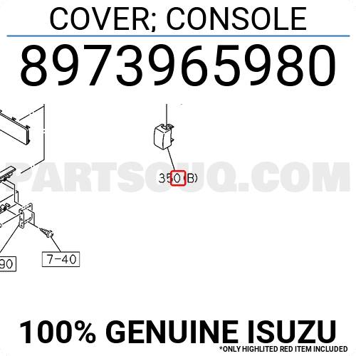 COVER; CONSOLE 8973965980 | Isuzu Parts | PartSouq