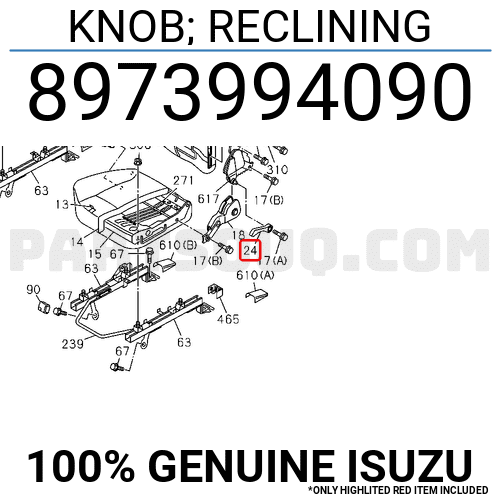 KNOB; RECLINING 8973994090 | Isuzu Parts | PartSouq