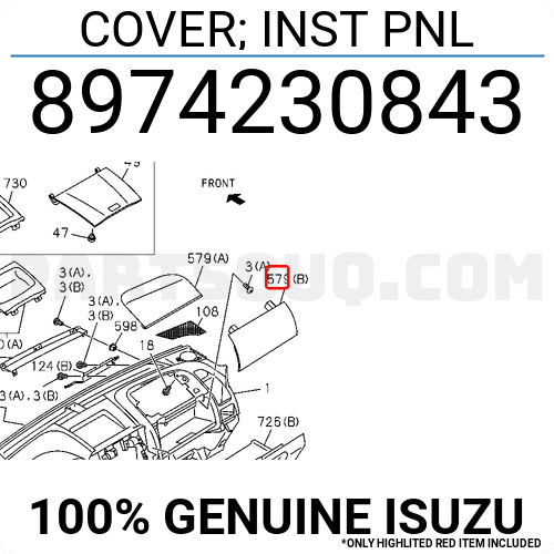 COVER; INST PNL 8974230843 | Isuzu Parts | PartSouq