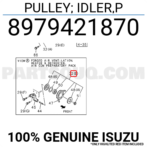 PULLEY; IDLER,P 8979421870 | Isuzu Parts | PartSouq