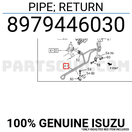 PIPE; RETURN 8979446030 | Isuzu Parts | PartSouq