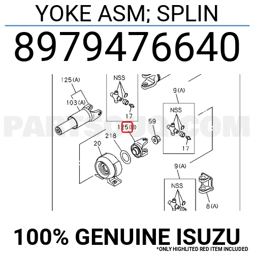 YOKE ASM; SPLIN 8979476640 | Isuzu Parts | PartSouq