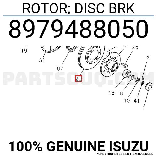 ROTOR; DISC BRK 8979488050 | Isuzu Parts | PartSouq