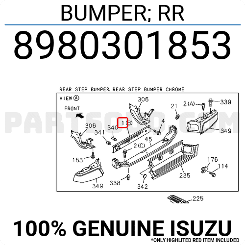 BUMPER; RR 8980301853 | Isuzu Parts | PartSouq