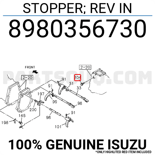 STOPPER; REV IN 8980356730 | Isuzu Parts | PartSouq