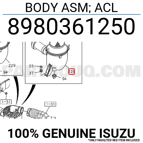 BODY ASM; ACL 8980361250 | Isuzu Parts | PartSouq