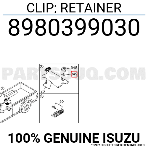 CLIP; RETAINER 8980399030 | Isuzu Parts | PartSouq