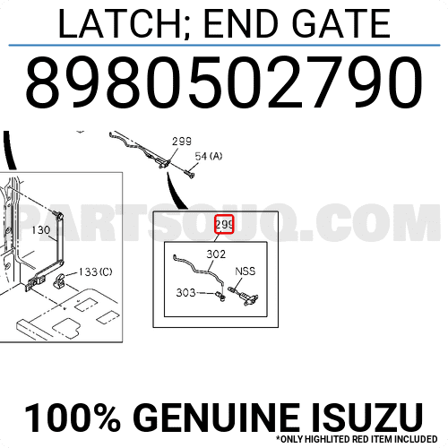 LATCH; END GATE 8980502790 | Isuzu Parts | PartSouq