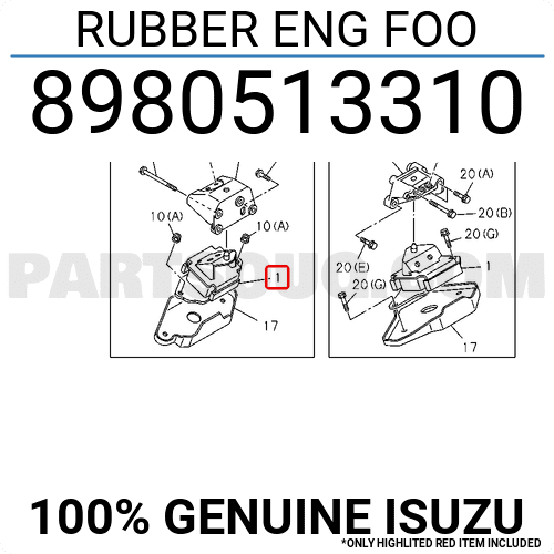 RUBBER ENG FOO 8980513310 | Isuzu Parts | PartSouq