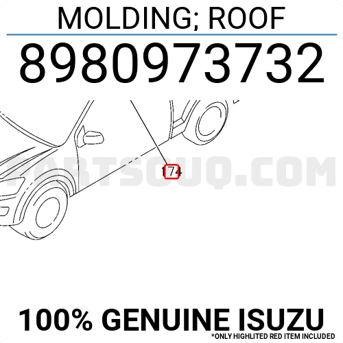 MOLDING; ROOF 8980973732 | Isuzu Parts | PartSouq
