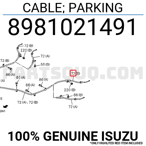 CABLE; PARKING 8981021491 | Isuzu Parts | PartSouq