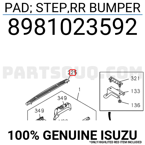 Pad; Step,Rr Bumper 8981023592 | Isuzu Parts | PartSouq