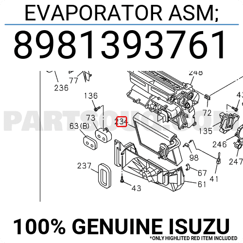 EVAPORATOR ASM; 8981393761 | Isuzu Parts | PartSouq