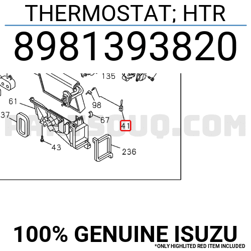 THERMOSTAT; HTR 8981393820 | Isuzu Parts | PartSouq