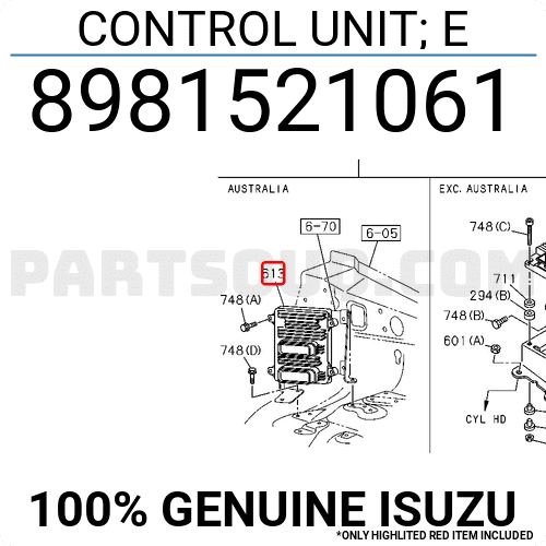 CONTROL UNIT; E 8981521061 | Isuzu Parts | PartSouq