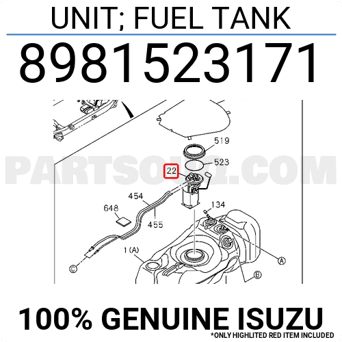 UNIT; FUEL TANK 8981523171 | Isuzu Parts | PartSouq
