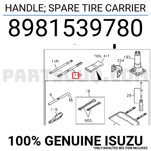 Handle; Spare Tire Carrier 8981539780 | Isuzu Parts | PartSouq