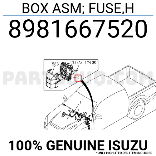 BOX ASM; FUSE,H 8981667520 | Isuzu Parts | PartSouq