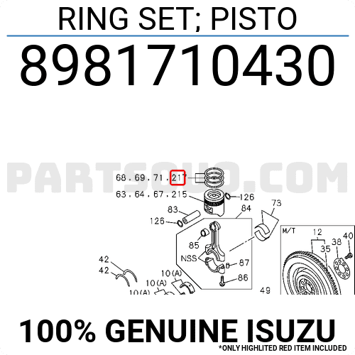 RING SET; PISTO 8981710430 | Isuzu Parts | PartSouq