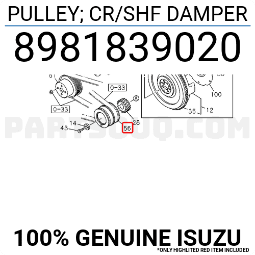 Pulley; Cr/Shf Damper 8981839020 | Isuzu Parts | PartSouq