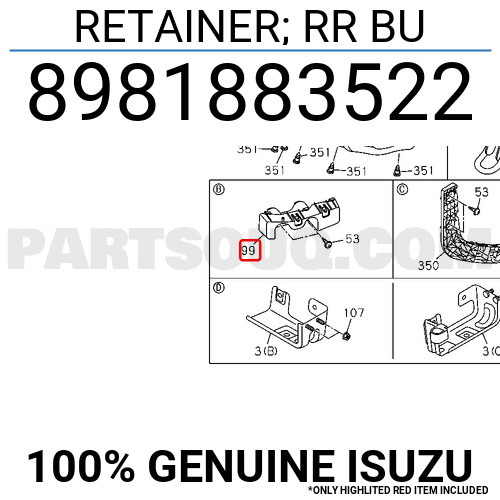 RETAINER; RR BU 8981883522 | Isuzu Parts | PartSouq
