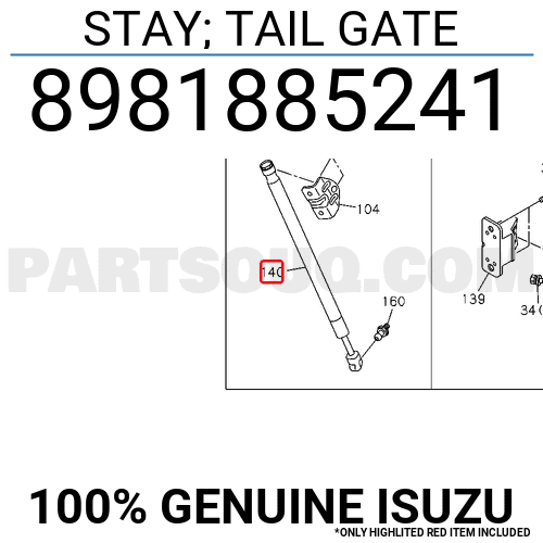 STAY; TAIL GATE 8981885241 | Isuzu Parts | PartSouq