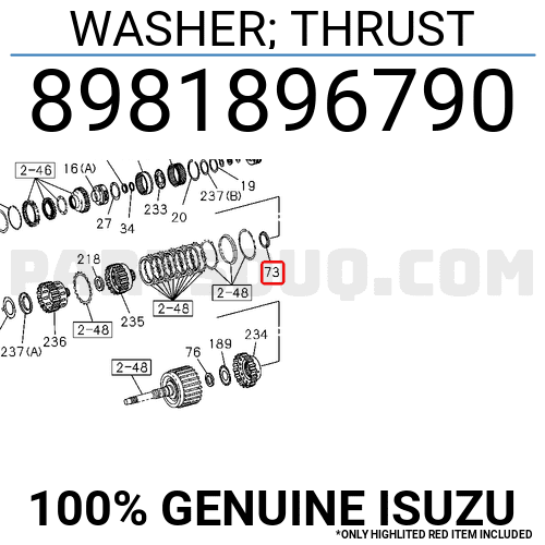 WASHER; THRUST 8981896790 | Isuzu Parts | PartSouq
