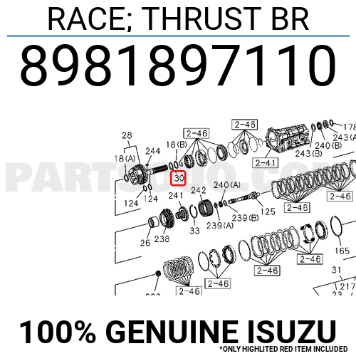 RACE; THRUST BR 8981897110 | Isuzu Parts | PartSouq