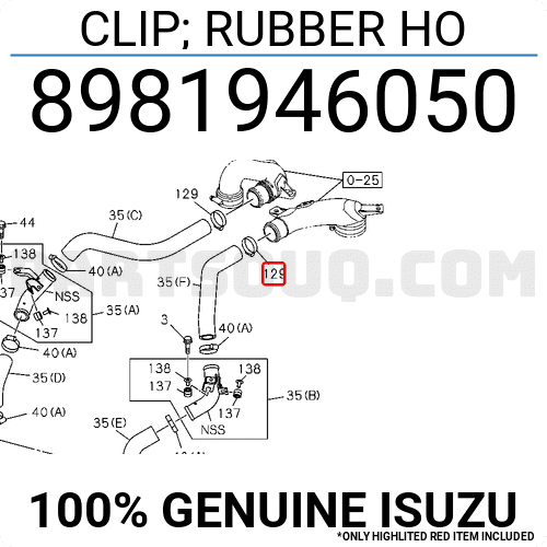 CLIP; RUBBER HO 8981946050 | Isuzu Parts | PartSouq