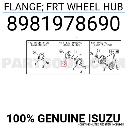 FLANGE; FRT WHEEL HUB 8981978690 | Isuzu Parts | PartSouq