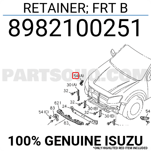 RETAINER; FRT B 8982100251 | Isuzu Parts | PartSouq