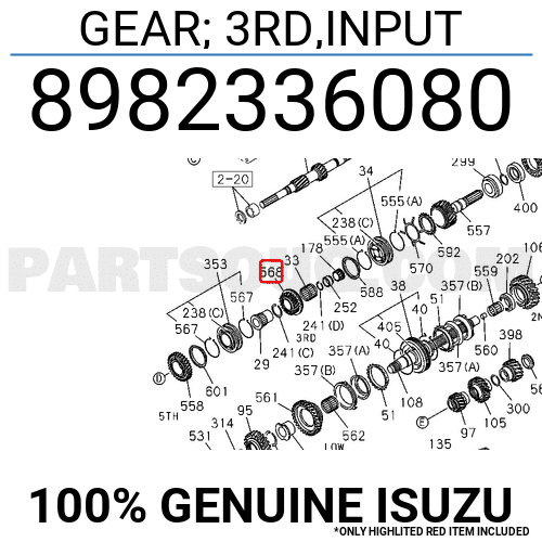 GEAR; 3RD,INPUT 8982336080 | Isuzu Parts | PartSouq