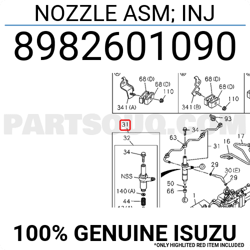NOZZLE ASM; INJ 8982601090 | Isuzu Parts | PartSouq