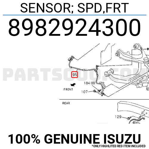 SENSOR; SPD,FRT 8982924300 | Isuzu Parts | PartSouq