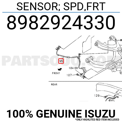 SENSOR; SPD,FRT 8982924330 | Isuzu Parts | PartSouq