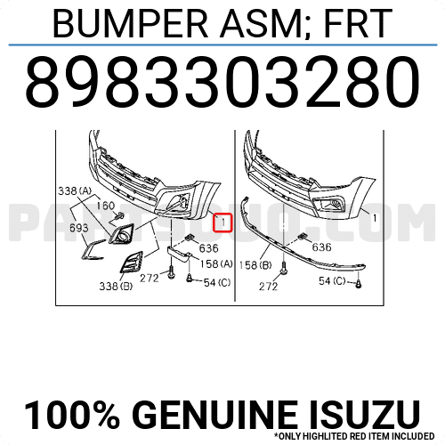BUMPER ASM; FRT 8983303280 | Isuzu Parts | PartSouq