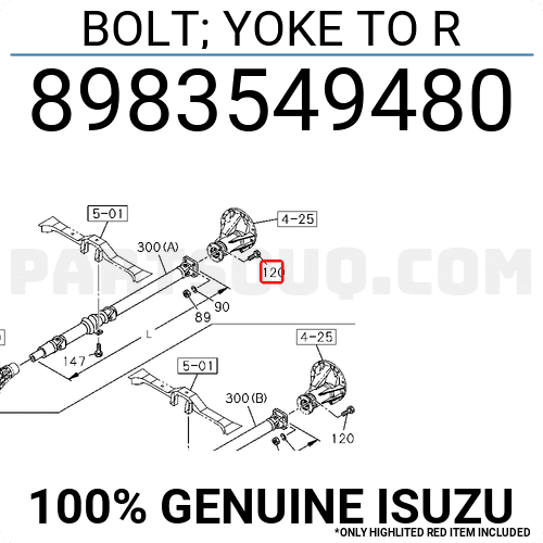 BOLT; YOKE TO R 8983549480 | Isuzu Parts | PartSouq