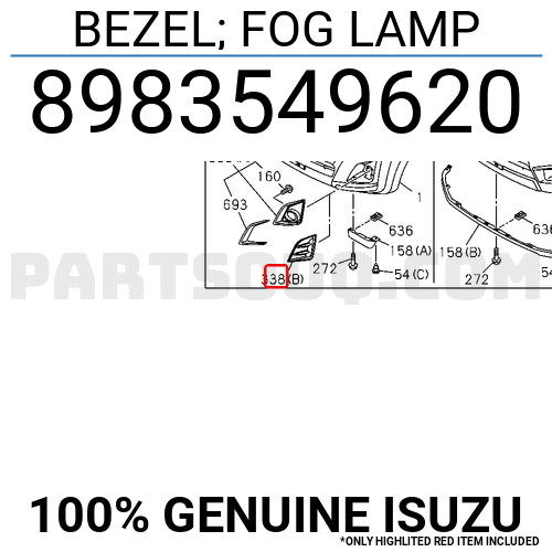 BEZEL; FOG LAMP 8983549620 | Isuzu Parts | PartSouq