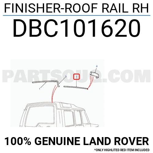 FINISHER-ROOF RAIL RH DBC101620 | Land Rover Parts | PartSouq