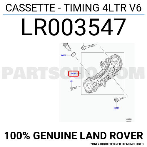 CASSETTE - TIMING 4LTR V6 LR003547 | Land Rover Parts | PartSouq