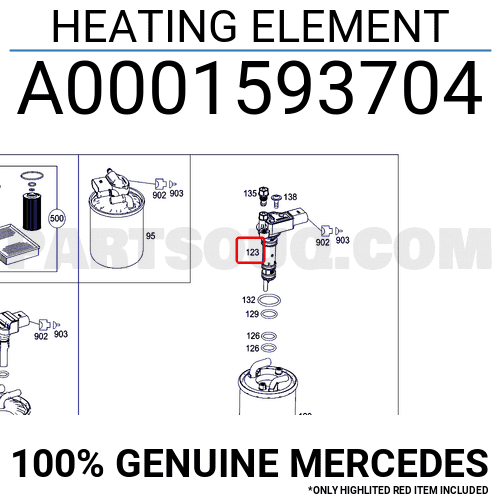 HEATING ELEMENT A0001593704 | MERCEDES Parts | PartSouq