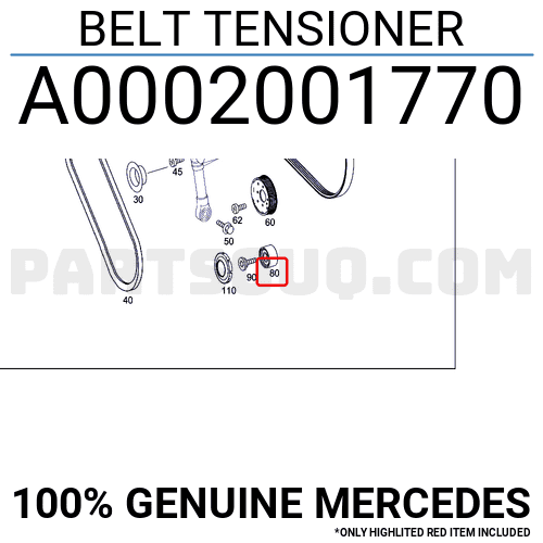 BELT TENSIONER A0002001770 | MERCEDES Parts | PartSouq