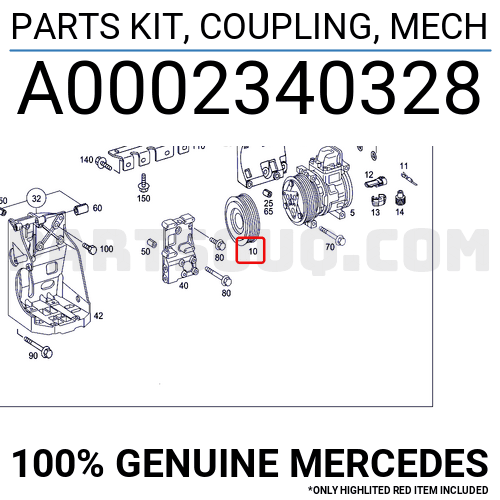 PARTS KIT, COUPLING, MECH A0002340328 | MERCEDES Parts | PartSouq