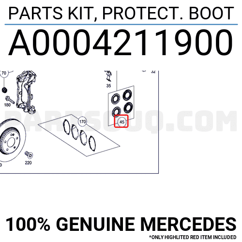 PARTS KIT, PROTECT. BOOT A0004211900 | MERCEDES Parts | PartSouq
