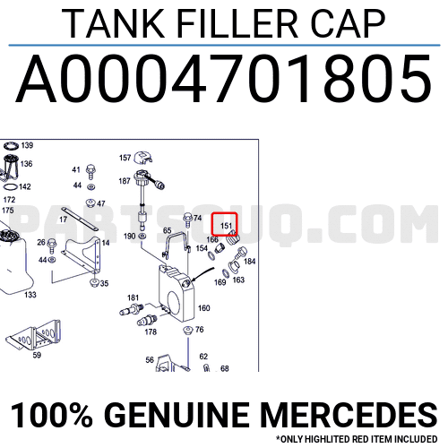 TANK FILLER CAP A0004701805 | MERCEDES Parts | PartSouq