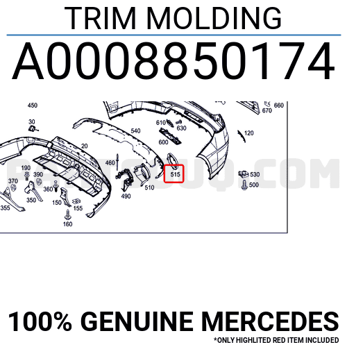 TRIM MOLDING A0008850174 | MERCEDES Parts | PartSouq