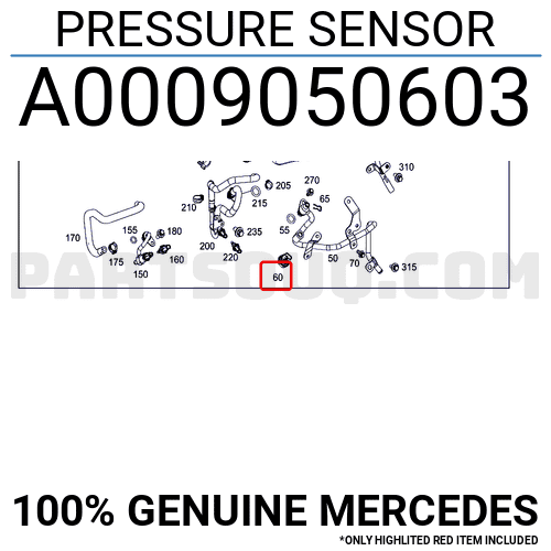 PRESSURE SENSOR A0009050603 | MERCEDES Parts | PartSouq