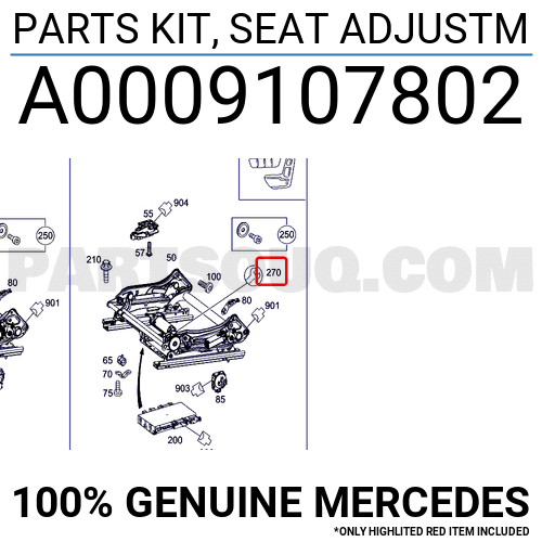 PARTS KIT, SEAT ADJUSTM A0009107802 | MERCEDES Parts | PartSouq