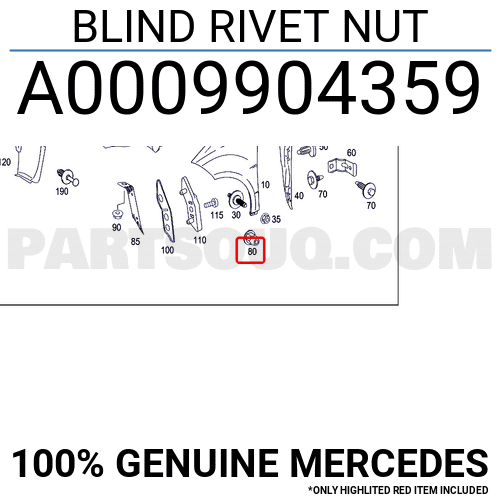 BLIND RIVET NUT A0009904359 | MERCEDES Parts | PartSouq